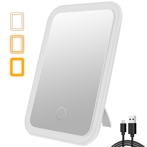 USB Charge Dimmable Table Mirrors Cosmetic Mirror Travel Mirror Makeup ...