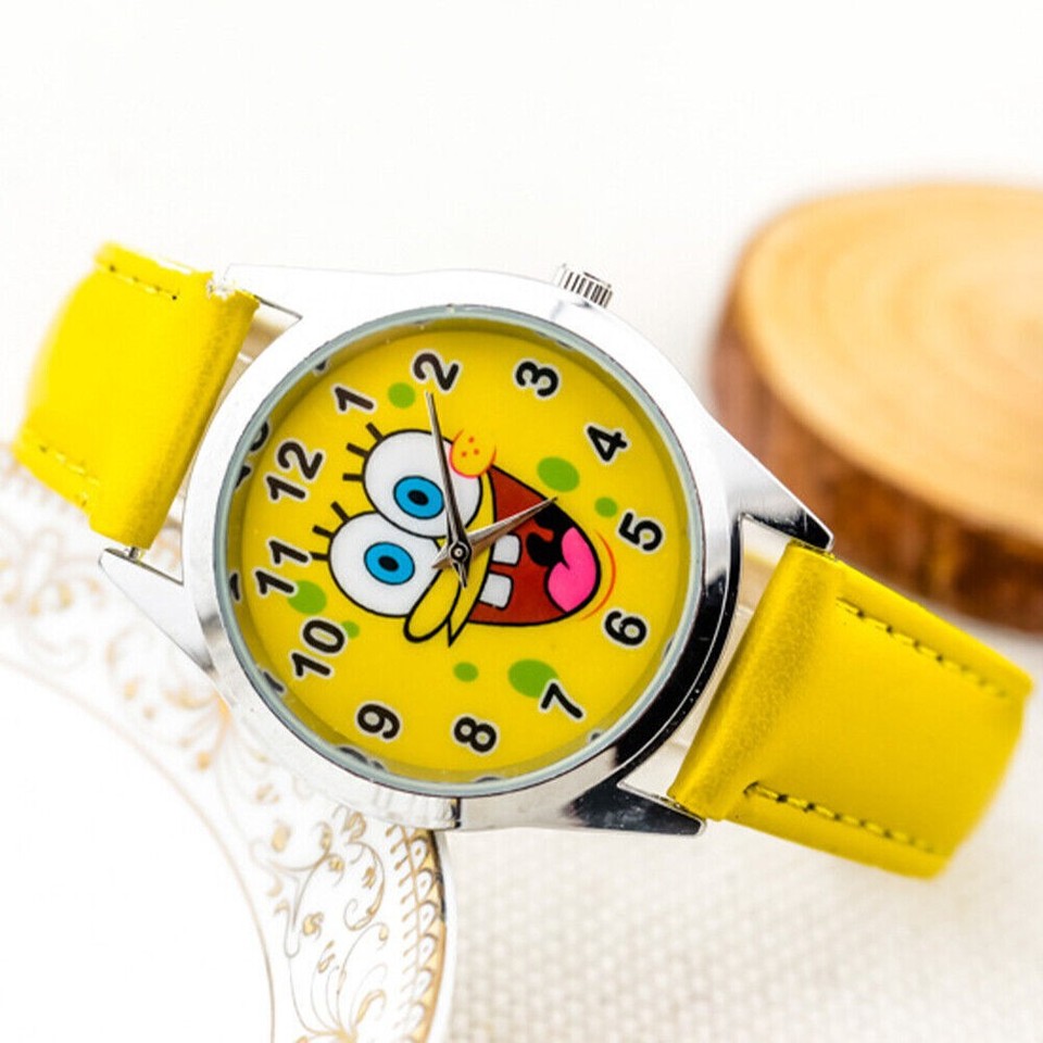 Children SpongeBob SquarePants Watches Quartz Wrist Watch Kids Boys ...