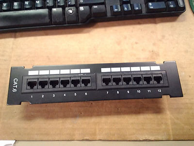 Communication Circuit Accessory Mini Patch Panel 1U 12 Port Cat6 RJ-45 ...