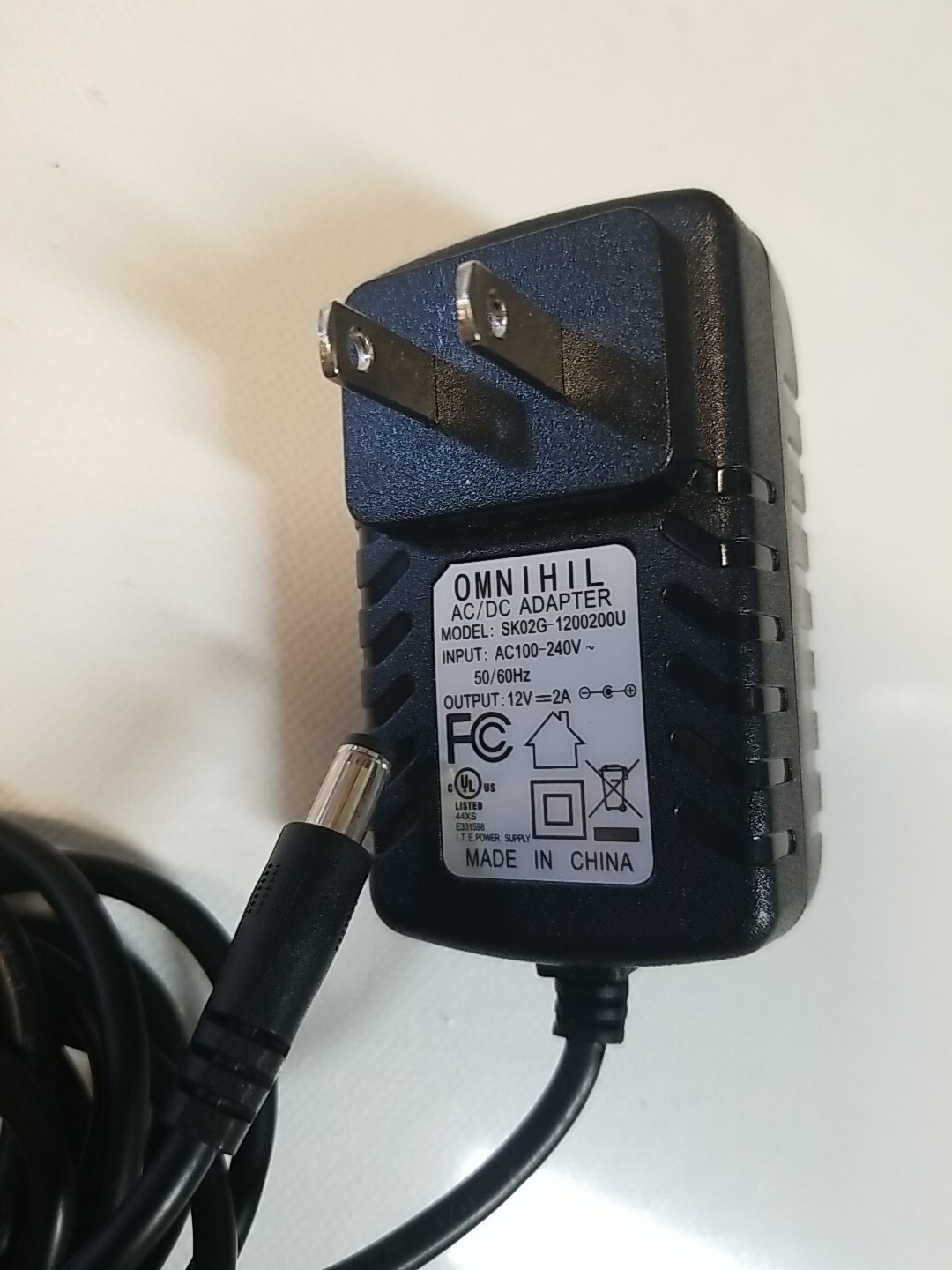 SK02G-1200200U 8 Foot Long Omnihil AC/DC Power Adapter 12V 1A | eBay