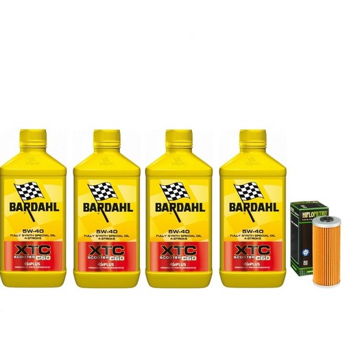 Set Entretien 4LITRI Huile Moto Bardahl XTC 5W40 + Filtre HF895 Pour ...