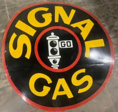 Vintage Signal Gas & Oil Porcelain Enamel Sign 72x72 Inches SSP. | eBay
