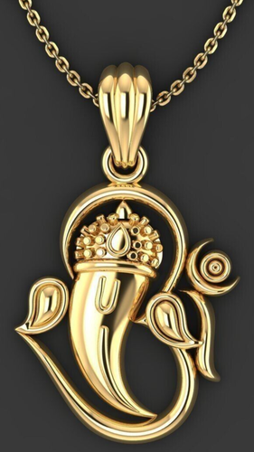 Ganesh Charm Pendant Brass Hinduism Symbol Elephant Necklace Religious ...