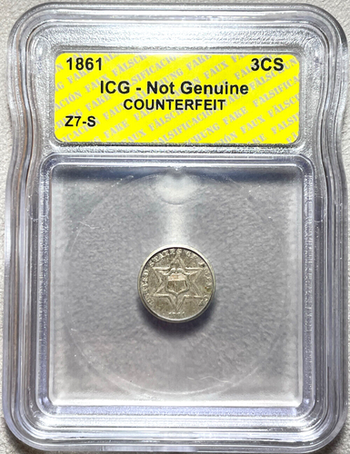 1861 3CS Contemporary Counterfeit 3 Cent Silver ICG XF45 Z7-S | eBay