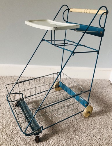 Vintage Antique Metal Baby Shopping Cart Stroller Childrens Toy | eBay
