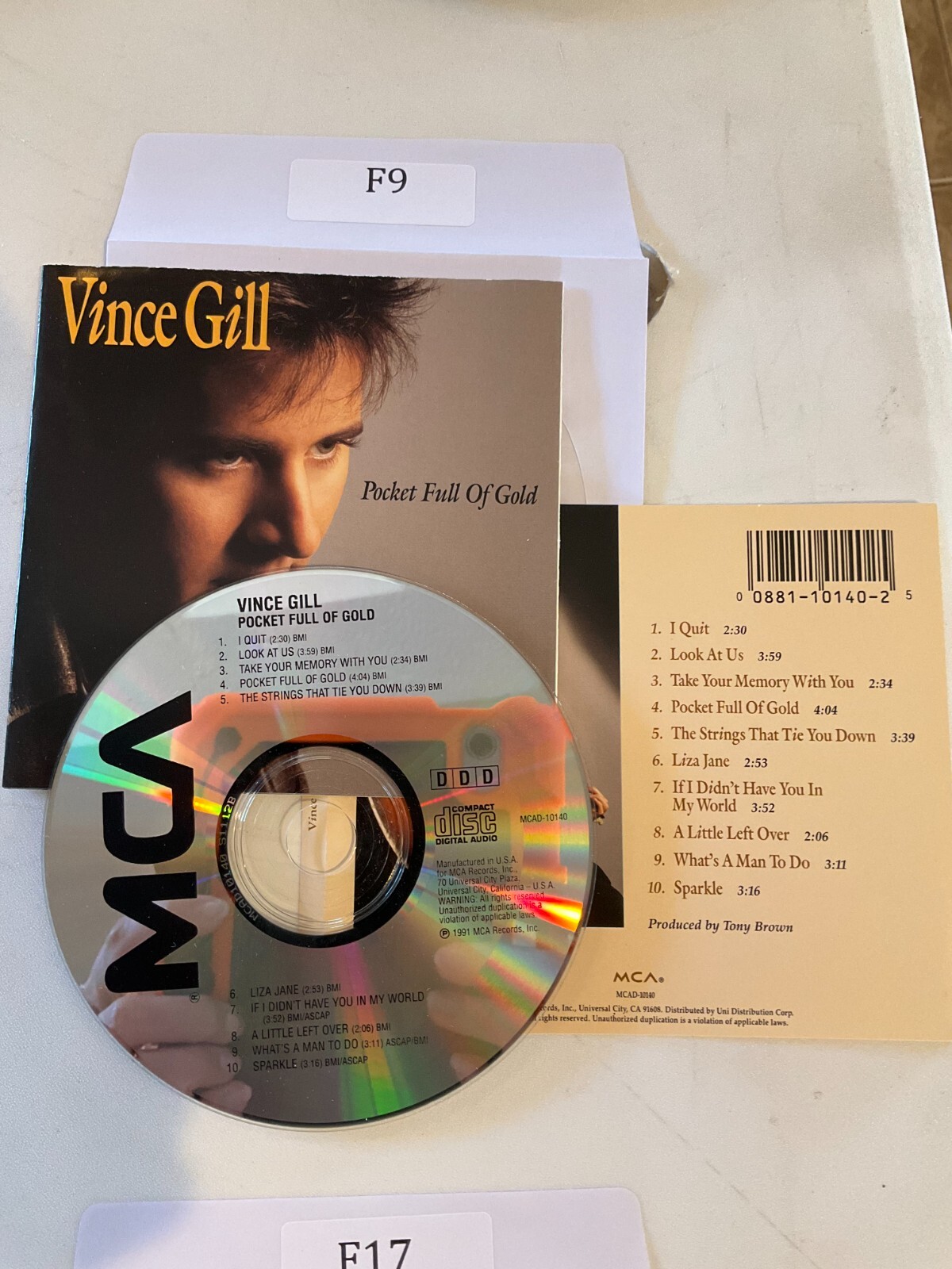 Pocket Full of Gold by Vince Gill CD, Mar-1991, No Case No Tracking #F9 ...