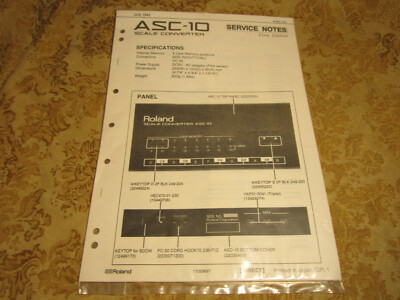 Roland ASC-10 Service Notes First Edition Manual | eBay