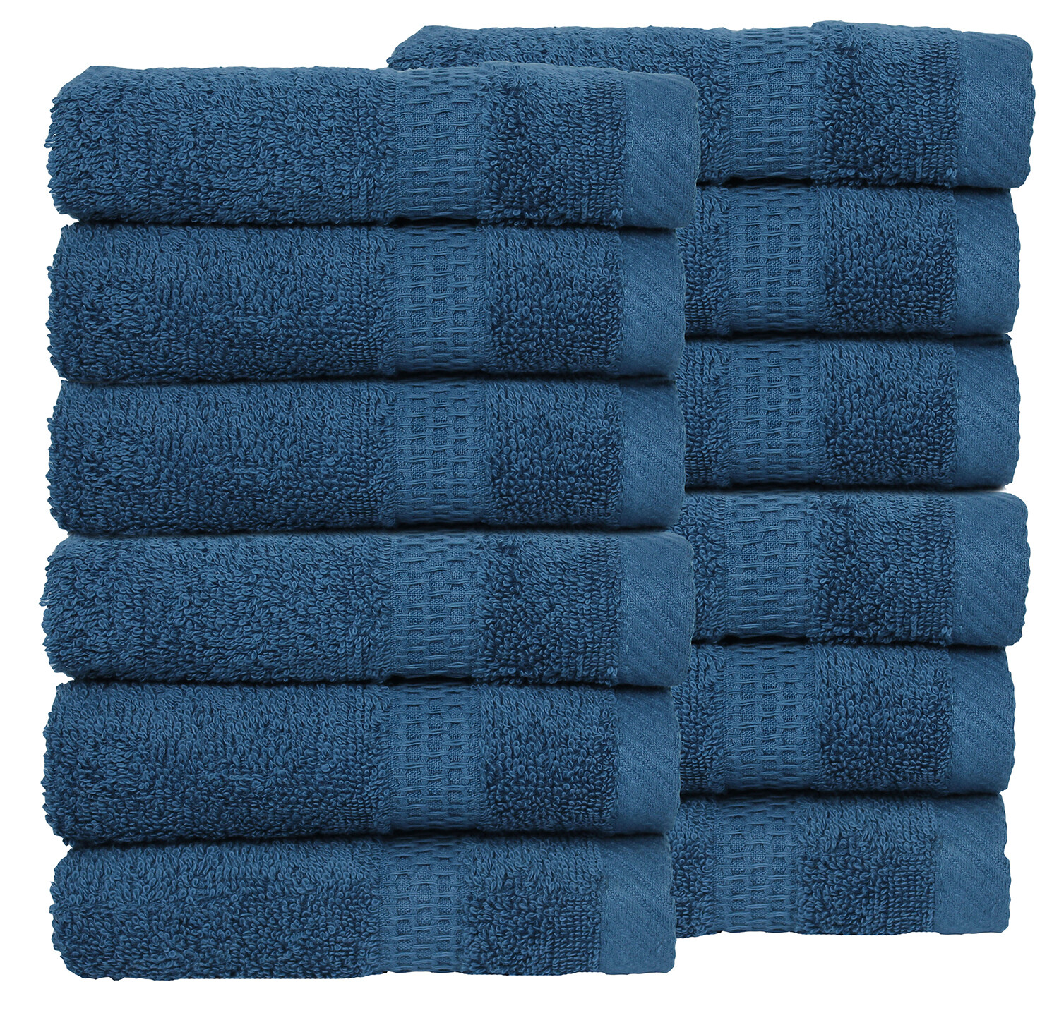 LUXURY 650 GSM PACK OF 12 100% COMB COTTON FACE CLOTH TOWELS FLANNELS ...