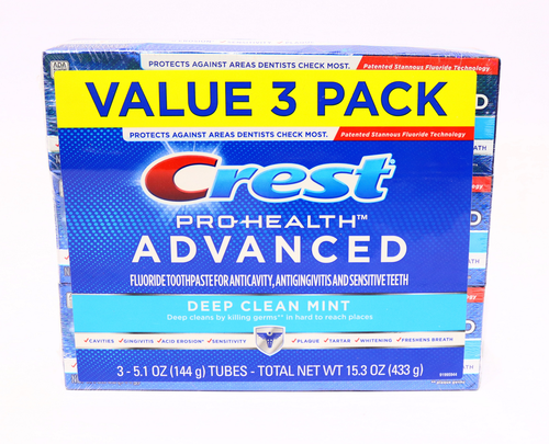 Crest Pro Health Advanced Deep Clean Toothpaste, Mint - 3 Pack ...