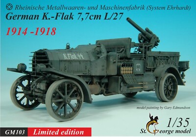 ST. GEORGE MODEL KITS 1:35 WWI 1914-1918 GM 103 GERMAN K. -FLAK 7. 7CM ...