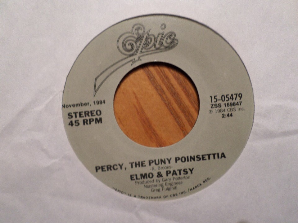 EPIC 7" 45 RECORD/ELMO & PATSY/GRANDMA GOT RUN OVER BY A REINDEER/PERCY ...
