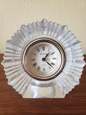 Bulova Crystal Clock Vintage Quartz Desk Clock | eBay