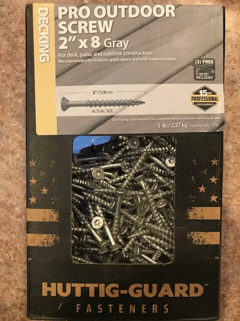 5 Pounds Huttig-Guard 2" Pro Outdoor Decking Screws w/two T-20 Star ...