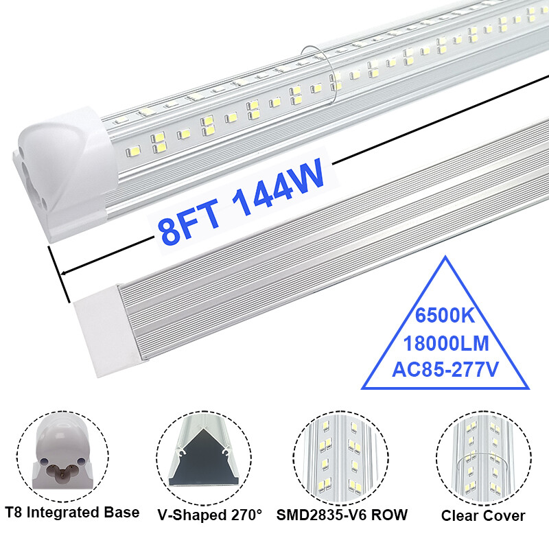T8 8FT LED Shop Lights Linkable Fixture 144W LED Garage Light High ...