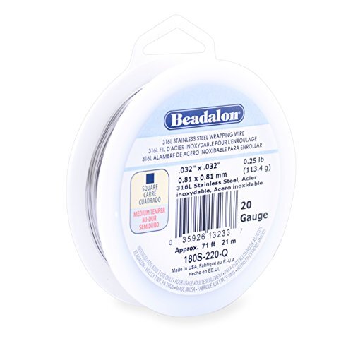 316L Stainless Steel Wrapping Wire, Square, 20 Gauge, 71 feet, 1/4 ...