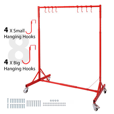 7FT Automotive Spray Painting Rack W/8 Hooks Auto Body Paint Stand ...