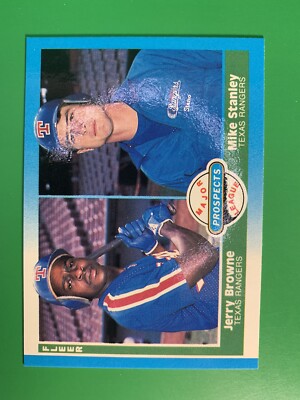 1987 Fleer Glossy Jerry Browne / Mike Stanley MLP, RC #647 Texas ...