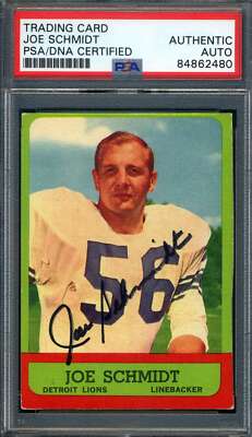Joe Schmidt PSA DNA Signed 1963 Topps Autograph | eBay