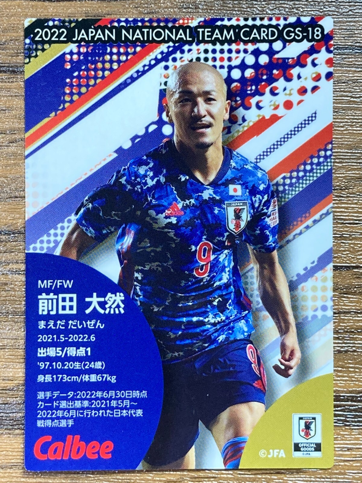 Maeda Daizen Card Japan Samurai Blue Soccer 2022 Qatar World Cup GS-18 ...