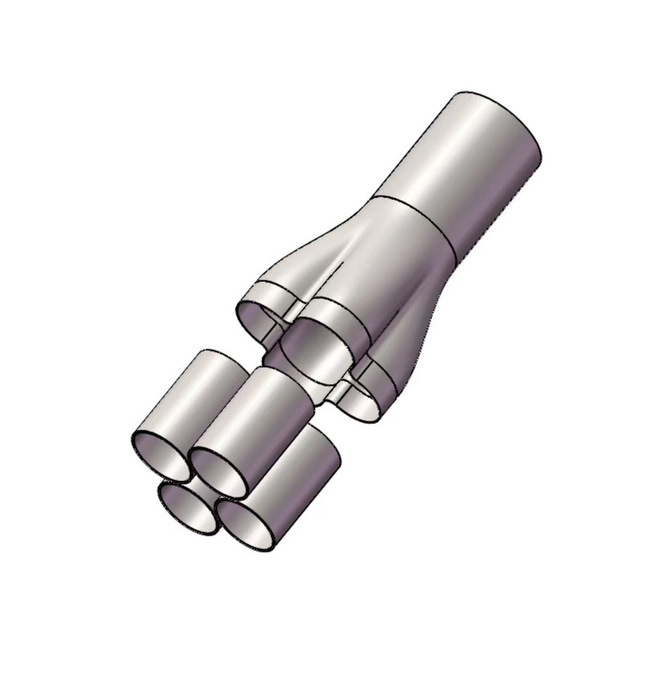 Four Pipe 2" to 3" Universal Stainless Steel Header Collector Weld-On ...