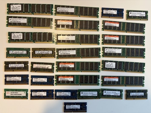 Large Lot Of RAM Memory Modules DDR DDR2 DDR3 Laptop And Desktop Apple ...
