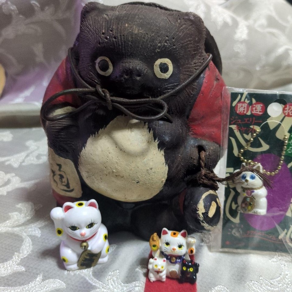 Raccoon dog figurine, good luck charm | eBay