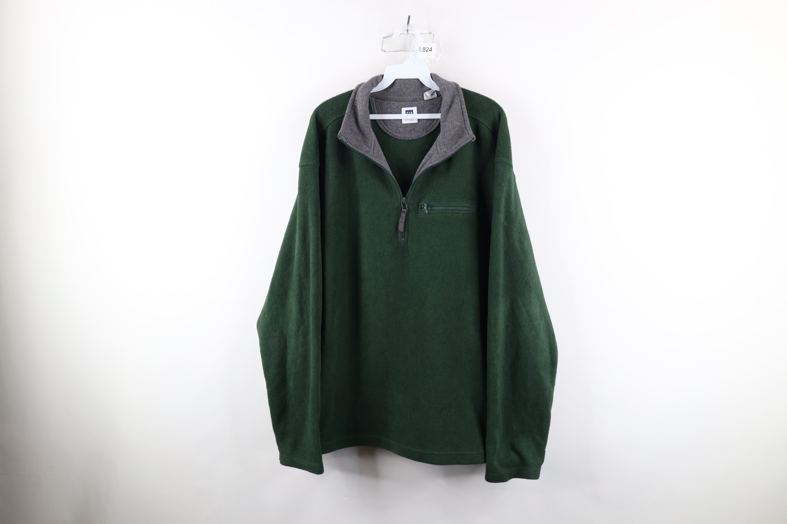 Vintage Gap Mens XL Distressed Blank Half Zip Fleece … - Gem