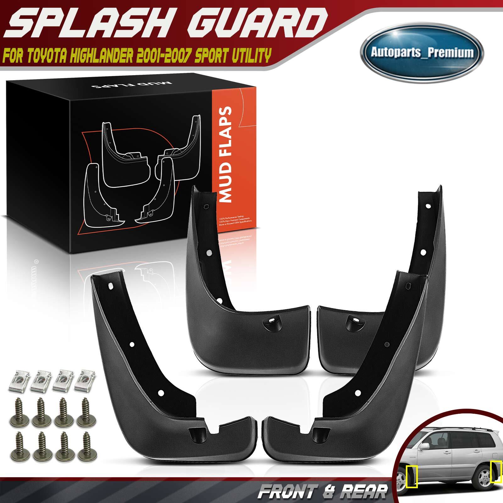 4x Full Set Splash Guards Mud Flaps For Toyota Highlander 2001-2007 ...