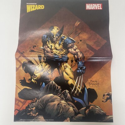 Vintage 90s double sided Wizard poster Marvel Comics Marvel Wolverine ...