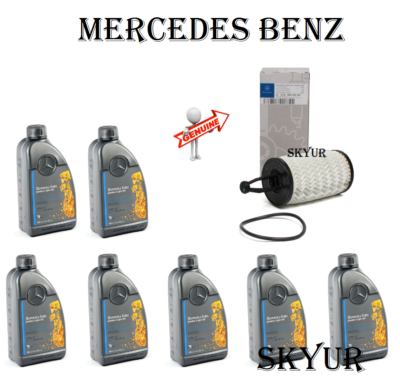 Engine Oil Filter With 7 Liters 5W-40 Motor Oil Kit For Mercedes Benz ...