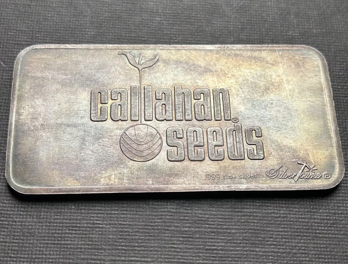Rare Vintage 3.4oz Silvertowne Callahan Seeds 999 Silver Bar Ingot | eBay