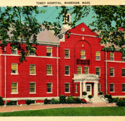Tobey Hospital Building Entrance Illustration Print Wareham MA Vintage ...