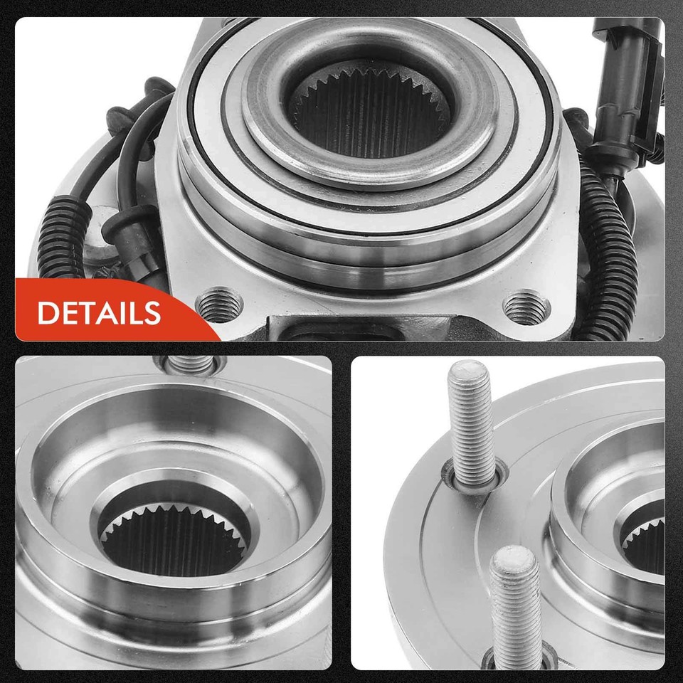 Front Disc Brake Rotor & Brake Pad + Hub Bearing for Chrysler Pacifica ...
