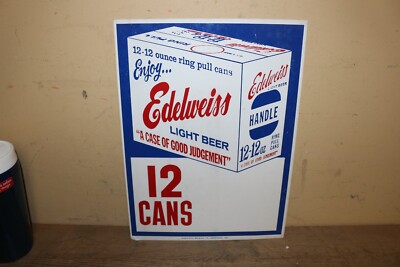 Vintage 1950's Edelweiss Beer 12 Can Case 14" Easel Back Sign NICE | eBay