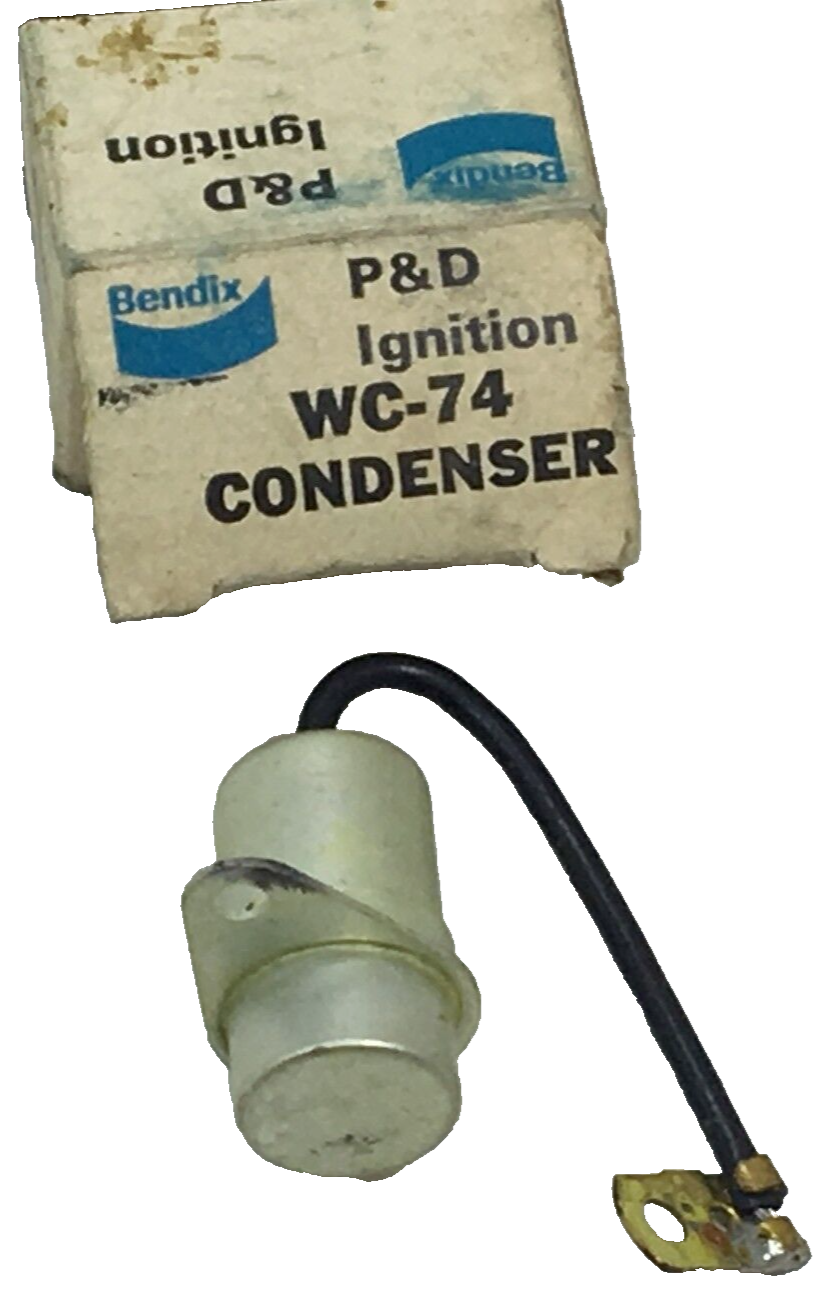 BENDIX P&D IGNITION PARTS BRAND REPLACEMENT CONDENSER WC-74 NEW OLD ...