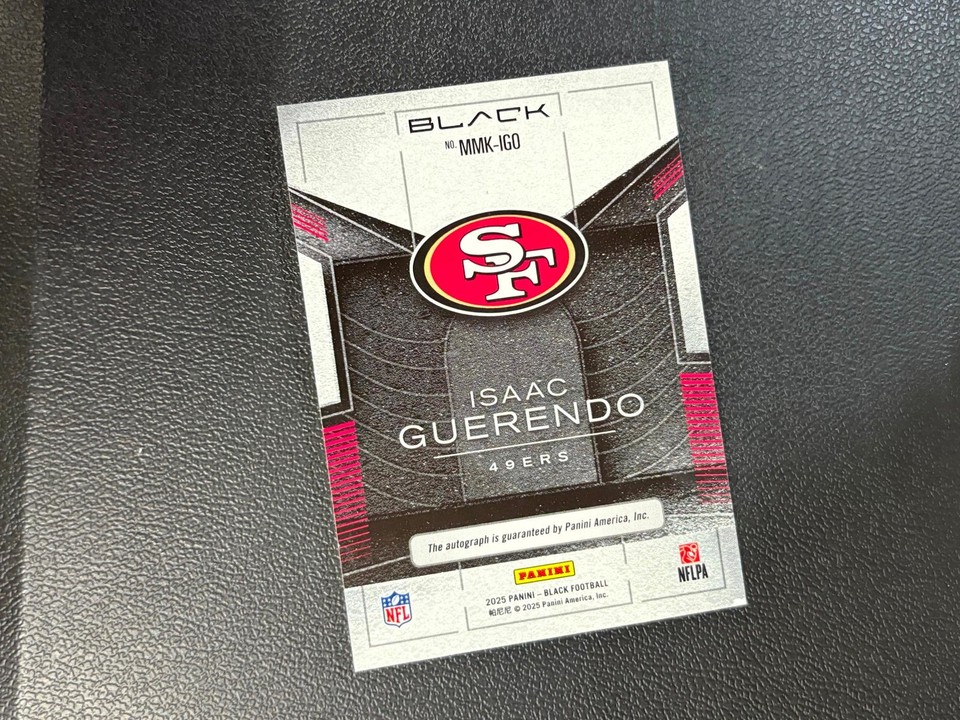 Isaac Guerendo 2025 Panini Black Metallic Auto Autograph SF 49ers 19/ ...