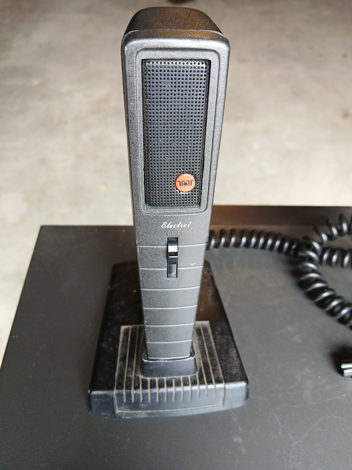 TEN-TEC Mod 214 or 215 Desk TOP Microphone With METAL Stand Cord Tested ...