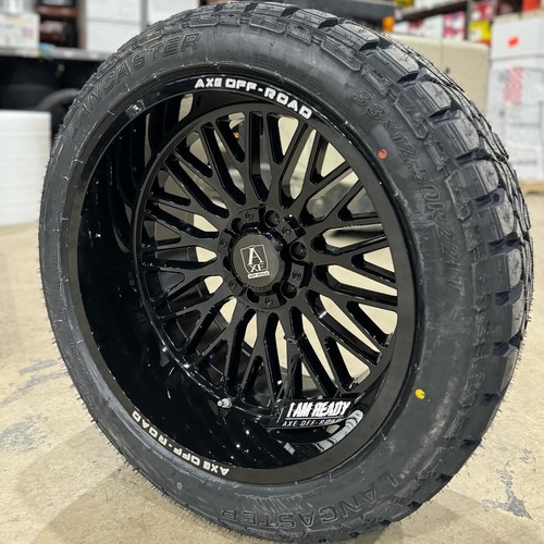 4 New 22x12 AXE CRATOS OFF ROAD RIMS TIRE WHEELS 8 LUG 8X180 CHEVY GMC ...