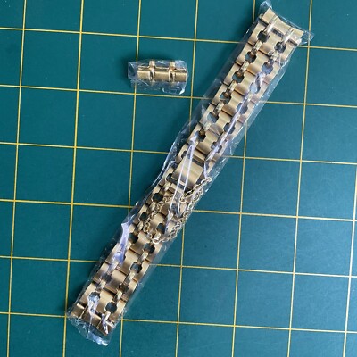 VINTAGE 19MM MARUMAN 5KM13 BEAD RAILS WATCH BRACELET / BAND GOLD PLATED ...