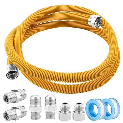 72" Flexible Gas Line Kit For Dryer Stove Range Flexible Stainless ...