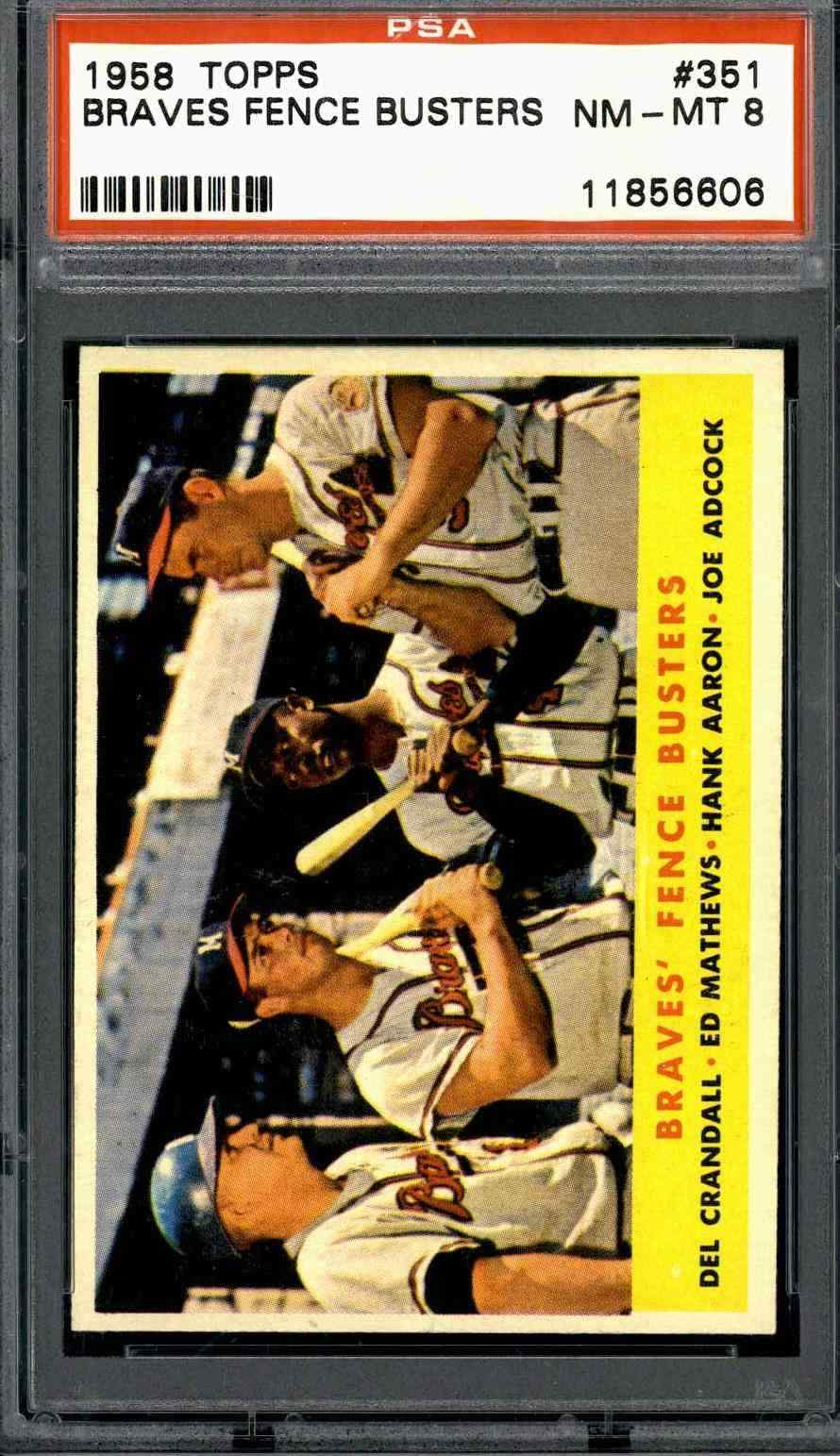 1958 Topps #351 Brave Fence Busters - PSA 8 | eBay