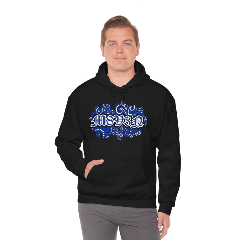 Ganstaz Movin M8v3n Blue Bandana Gangsta Crip Eight Tray 83 Hooded ...