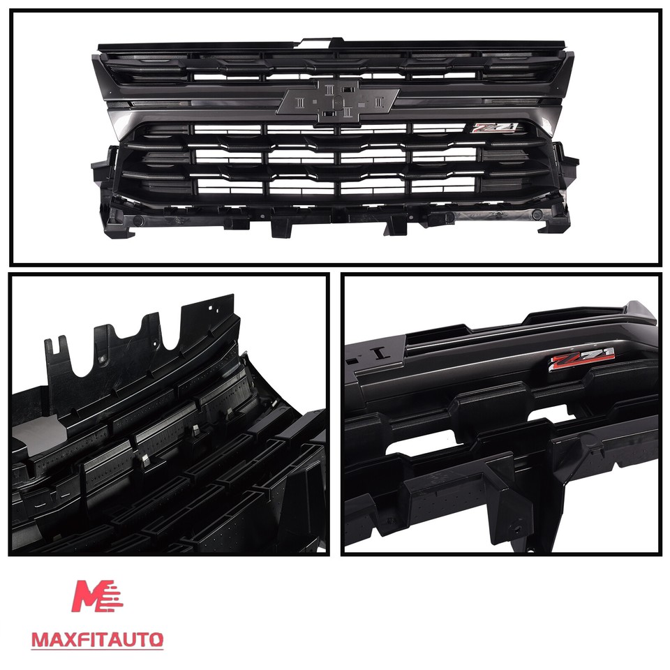 Fits Chevrolet Colorado Z71 2021-2022 Front Upper Grille W/ Grey Trim ...