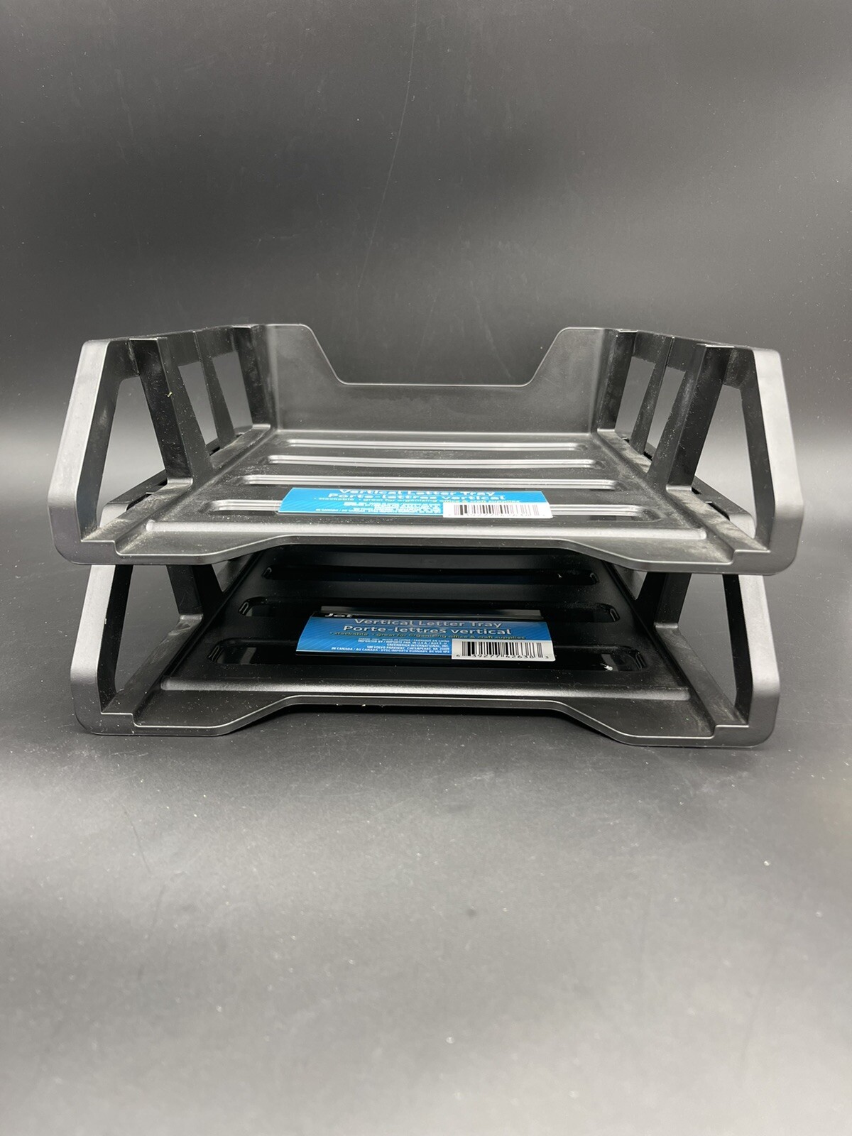 Set of 12 Vertical Letter Trays by JOT Stackable Black Plastic 258990 ...