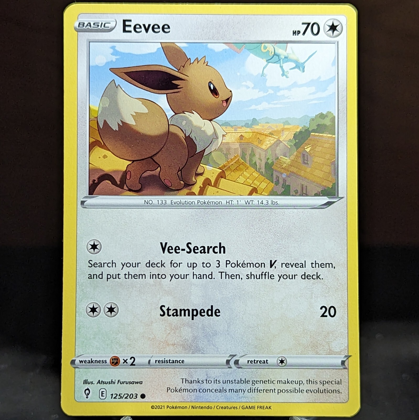 Eevee 125/203 NM Evolving Skies Near Mint Pokemon Card cute rayquaza ...