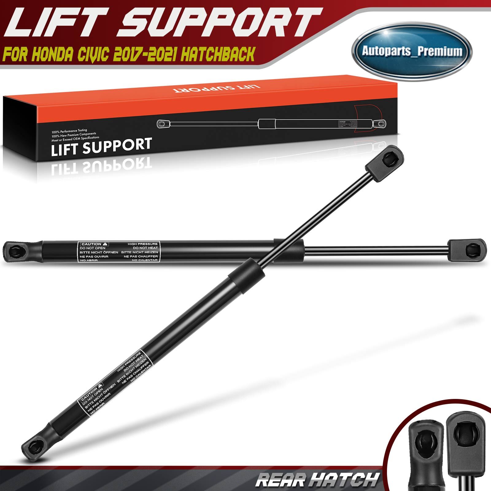 2Pcs Rear Hatch Lift Supports Shocks Struts for Honda Civic 2017-2021 ...