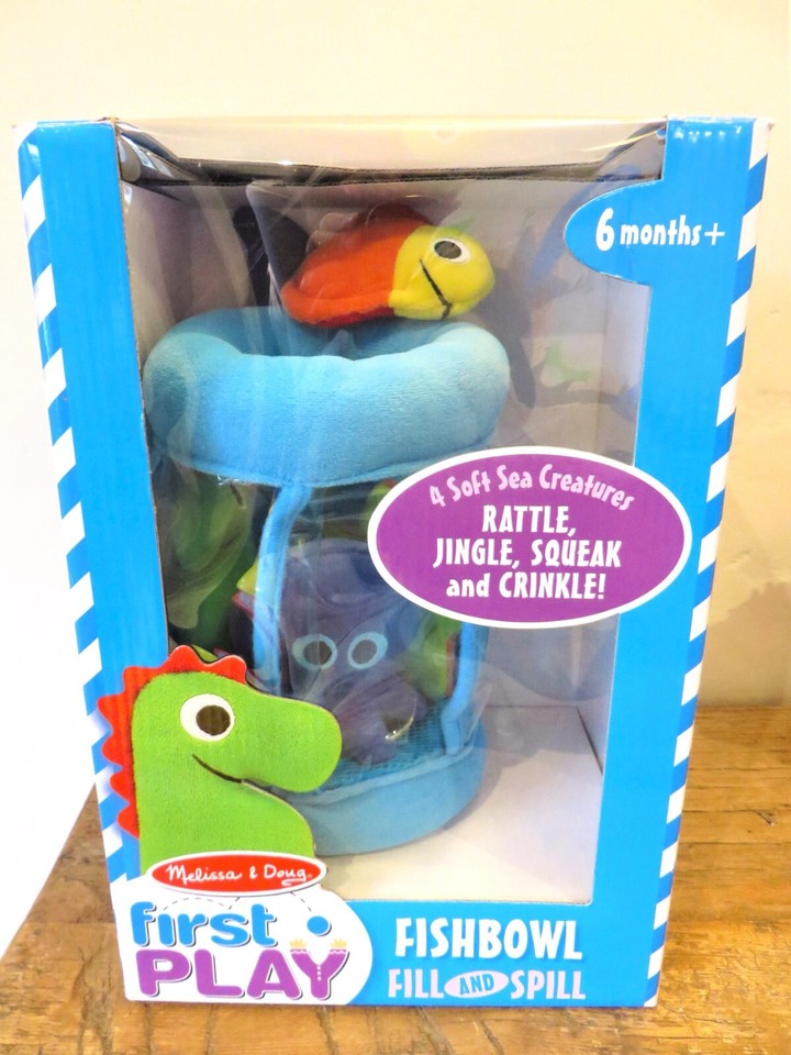 Melissa & Doug Fishbowl Fill and Spill Toddlers Soft Toy Sea Creatures ...