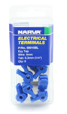 2x Narva ELECTRICAL TERMINAL EZY TAP CONNECTORS 3-4mm 8Pcs Blue *Aust ...
