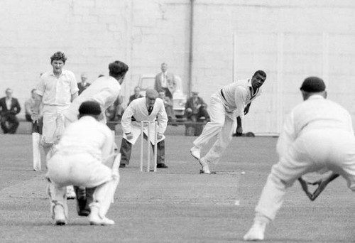 West Indies Fast Bowler Charlie Griffith In Action For Burnley Old ...