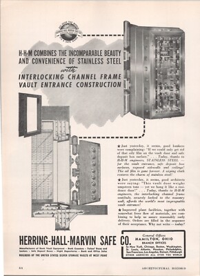 1946 Print Ad Herring Hall Marvin Safe Co Hamilton OH Vault Door | eBay